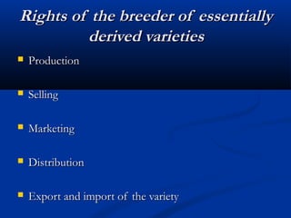 Law Of Protection Of Plant Varieties And Farmers Rightsin India | PPT