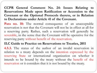 Law of reservations under international law | PPTX