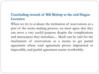 Law of reservations under international law | PPTX