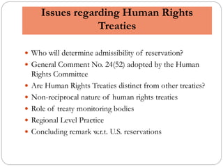 Law of reservations under international law | PPTX