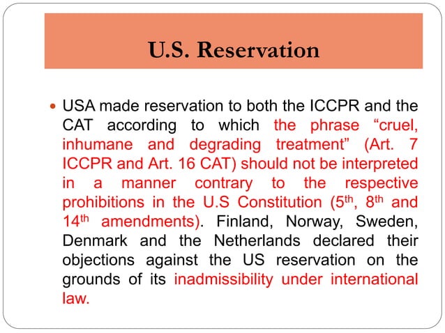 Law of reservations under international law | PPTX