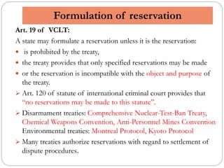 Law of reservations under international law | PPTX