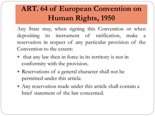 Law of reservations under international law | PPTX