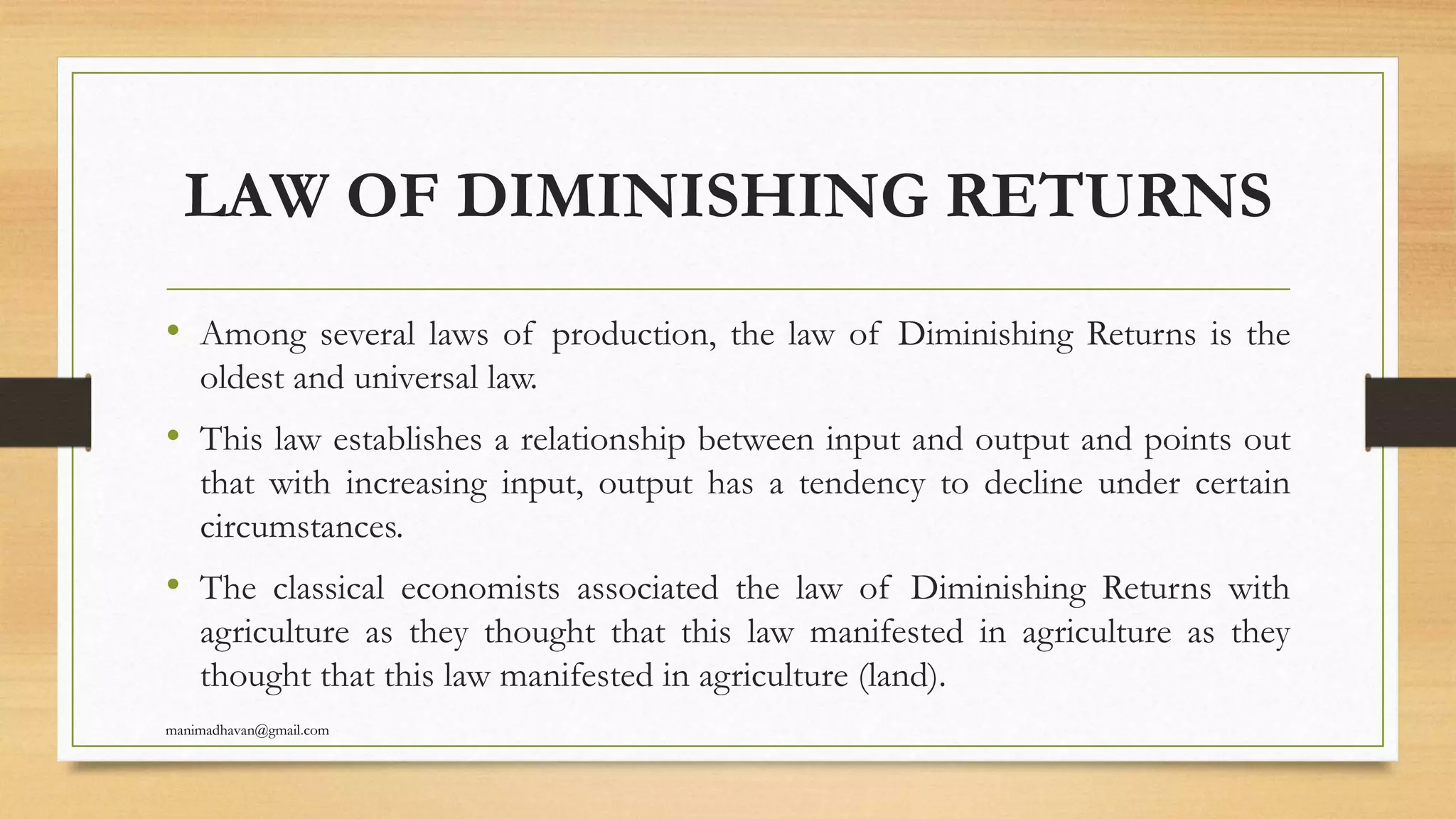 Law of returns | PPTX