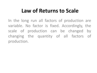 Law of returns to scale | PPTX