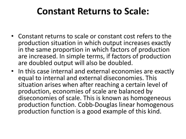 Law of returns to scale | PPTX | Business | Business and Finance