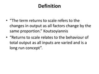 Law of returns to scale | PPTX