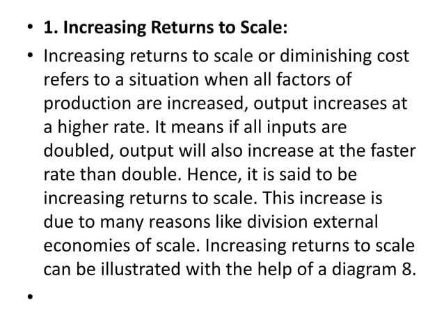 Law of returns to scale | PPTX | Business | Business and Finance