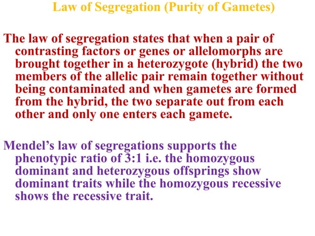 Law of segregation | PPTX