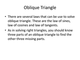 Oblique Triangle | PPTX