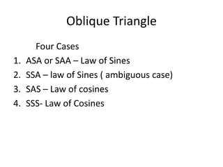 Oblique Triangle | PPTX