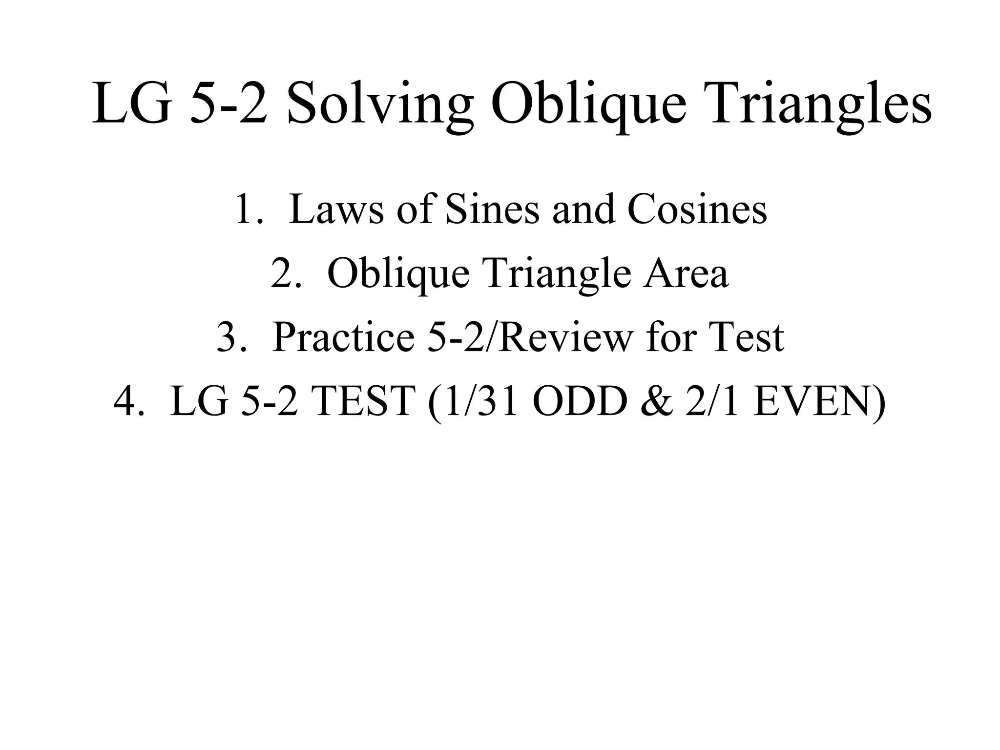 The law of sines and cosines power point | PPT