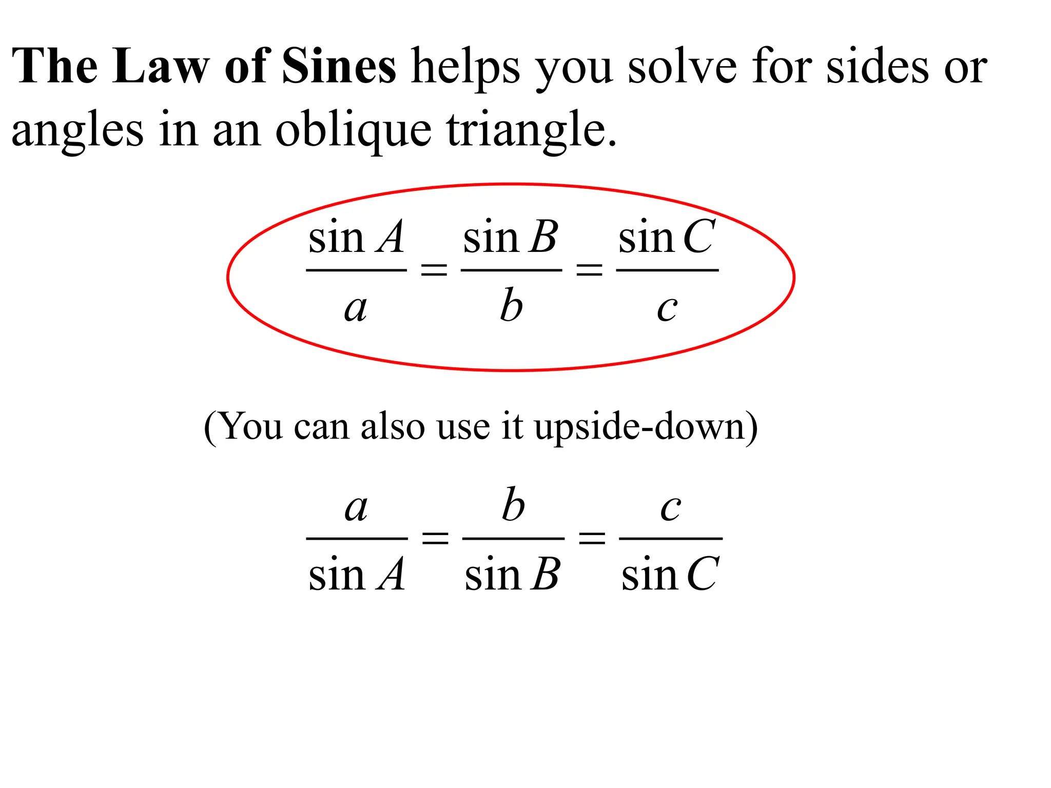 The law of sines and cosines power point | PPT