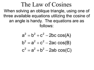 The law of sines and cosines power point | PPT