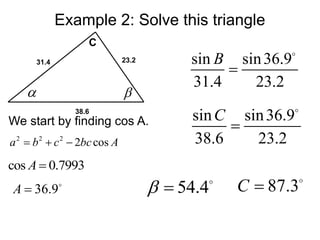 The law of sines and cosines power point | PPT