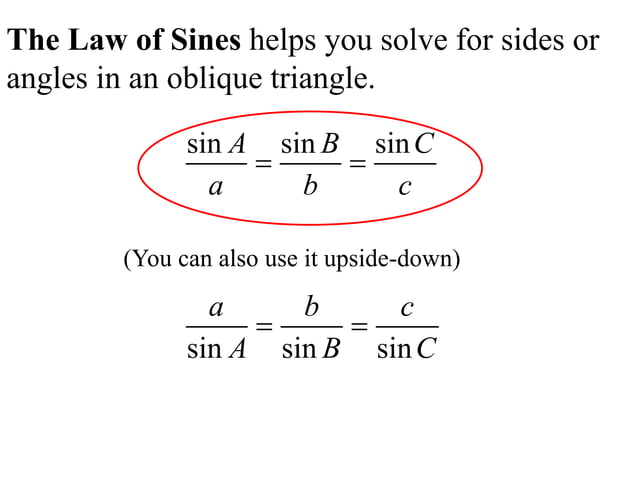 The law of sines and cosines power point | PPT