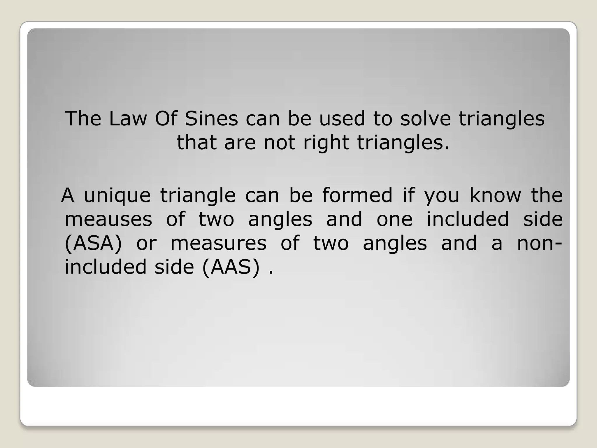 Law Of Sines; Powerpoint | PPTX
