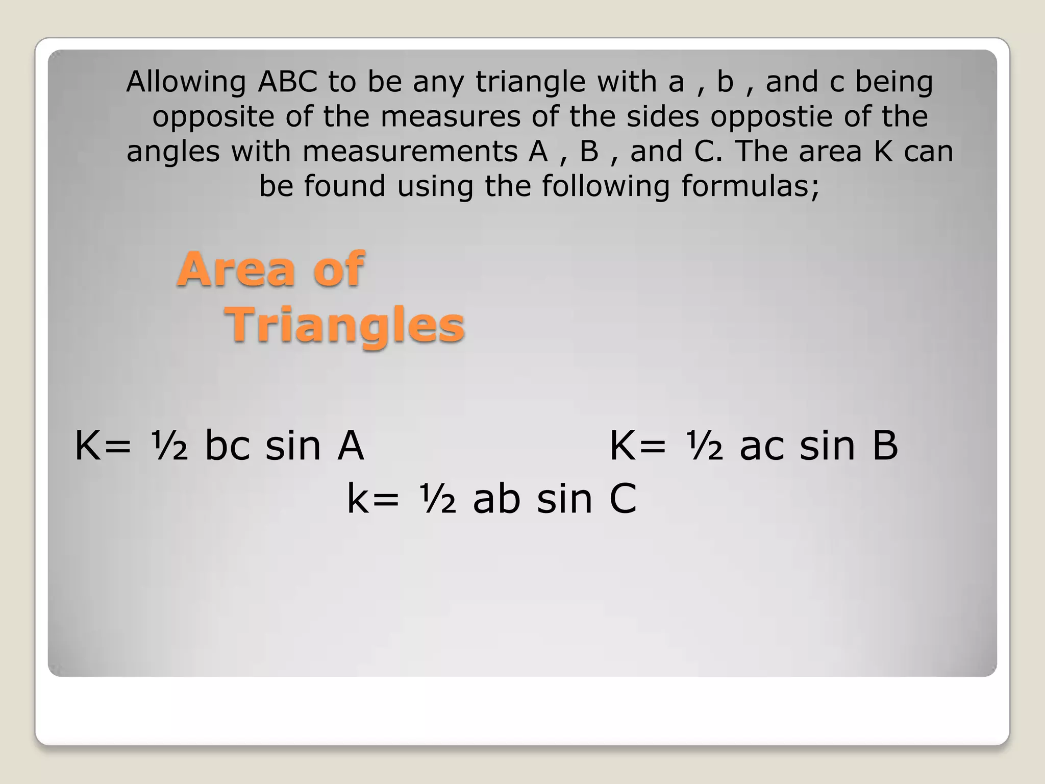 Law Of Sines; Powerpoint | PPTX