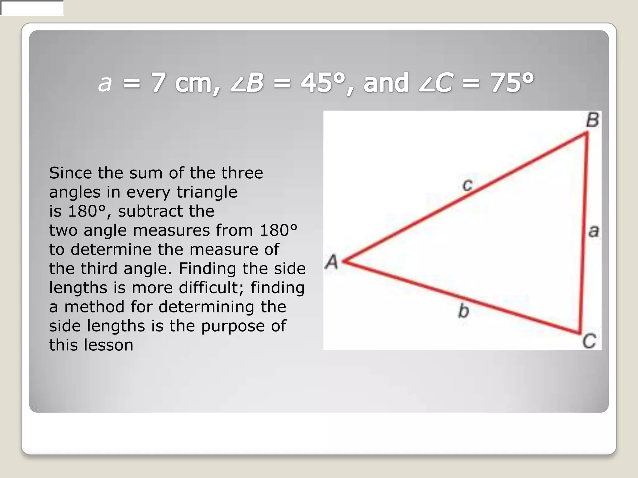 Law Of Sines; Powerpoint | PPTX