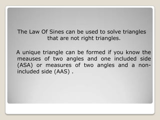 Law Of Sines; Powerpoint | PPTX