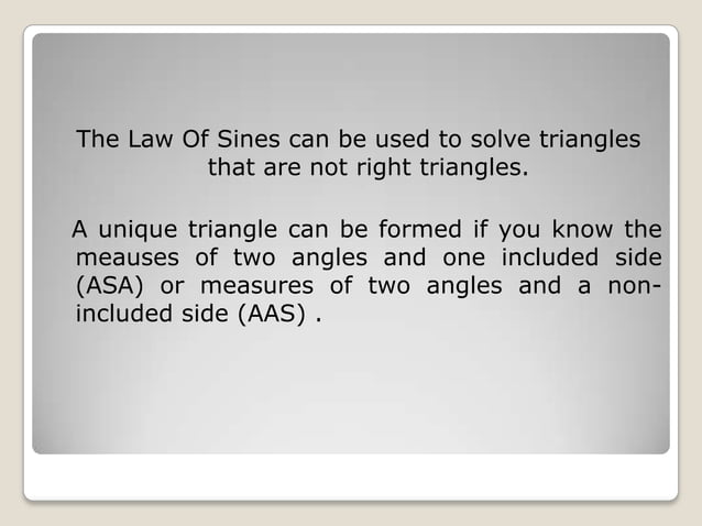 Law Of Sines; Powerpoint | PPTX | Physics | Science