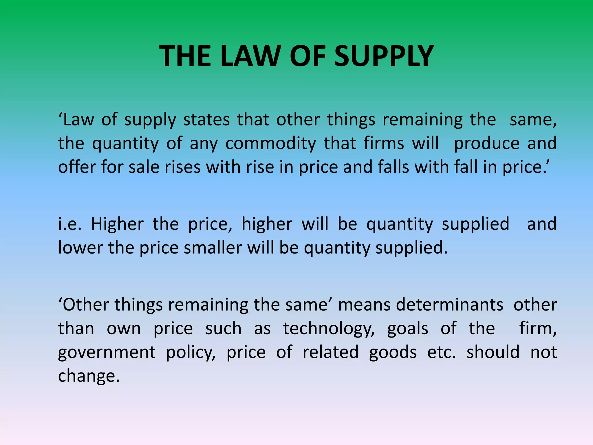 Law of supply | PPTX