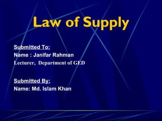Law of supply | PPT