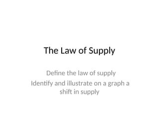Law of Supply in economics & application | PPT