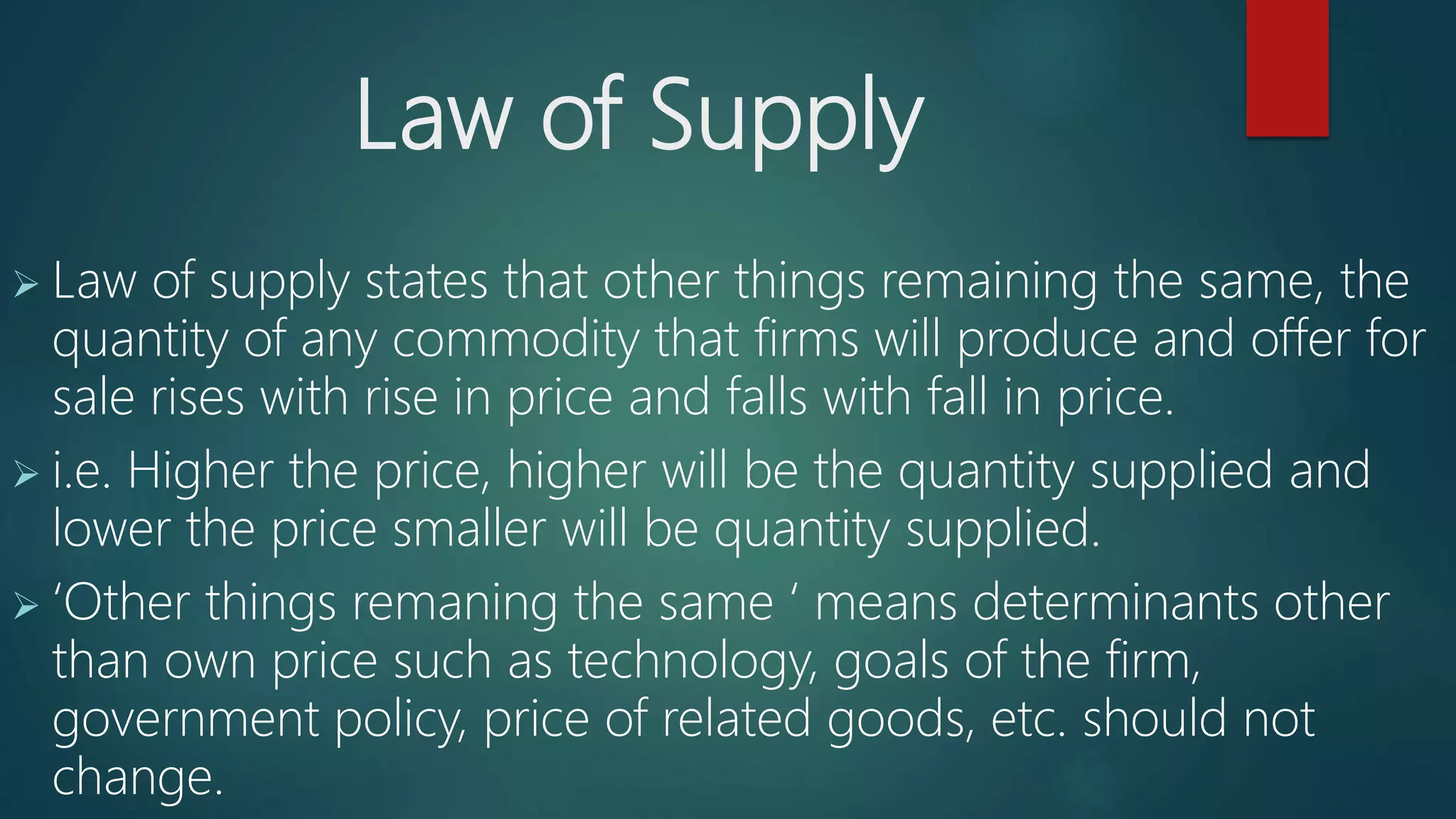 Law of supply with exceptions | PPTX