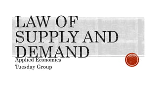Law of supply and demand - applied economics | PPT