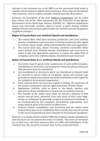 Law of the sea unclos legal status of artificial islands and ...
