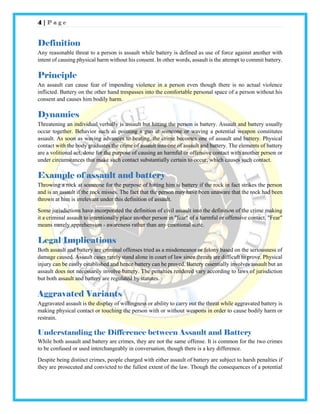 Distinction between Assault and battery | PDF
