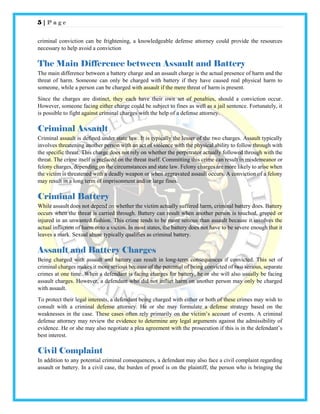 Distinction between Assault and battery | PDF