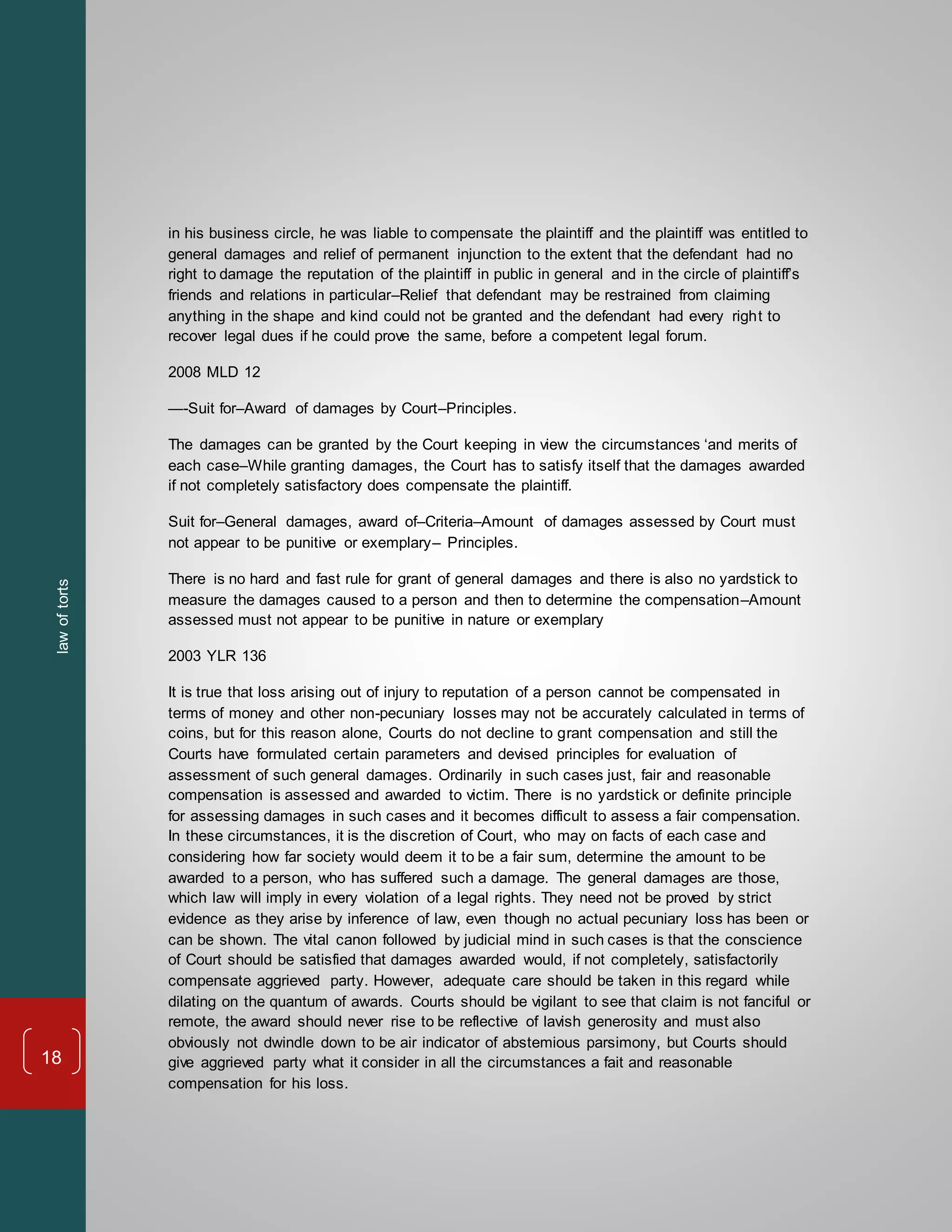 Law of tort in pakistan | DOCX