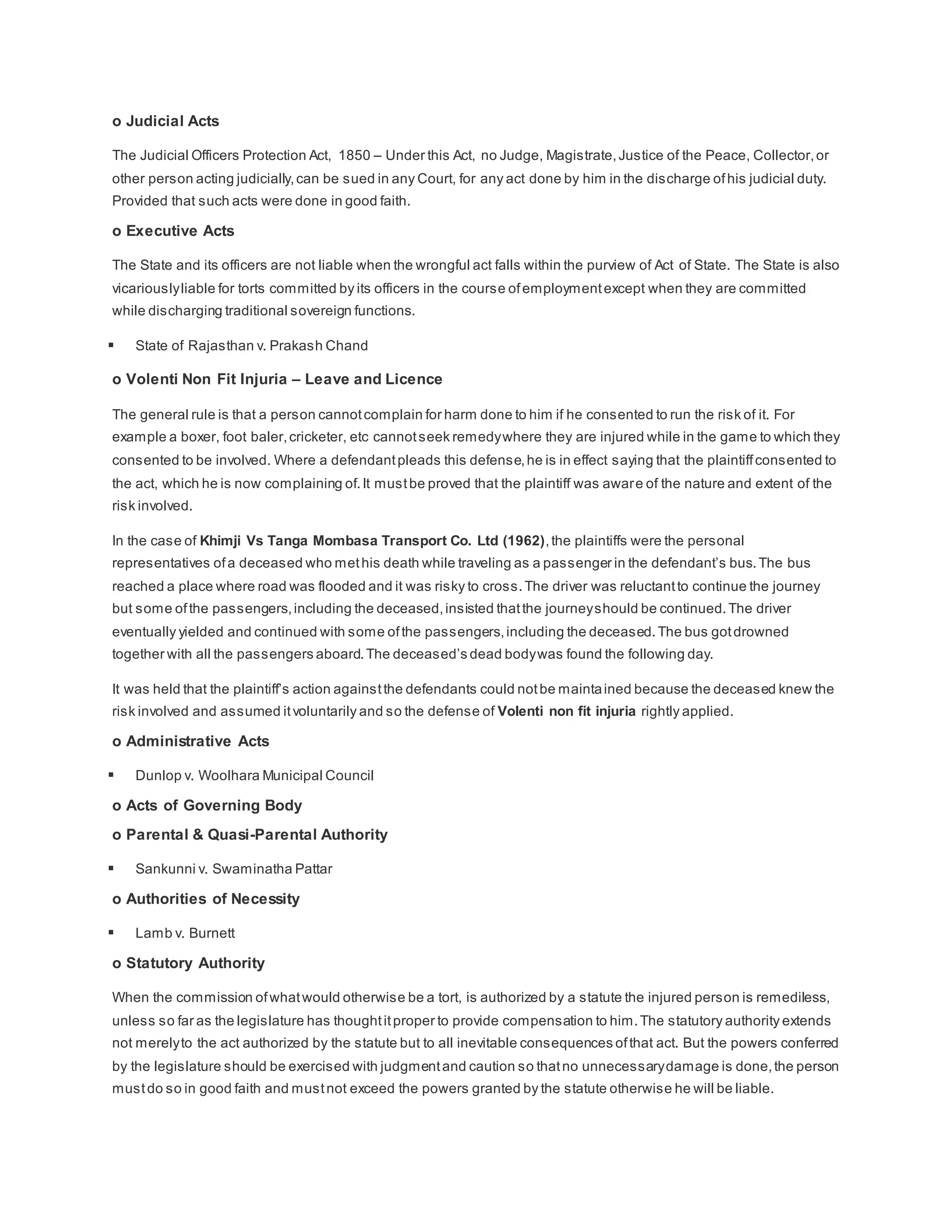 Law of torts notes | DOCX