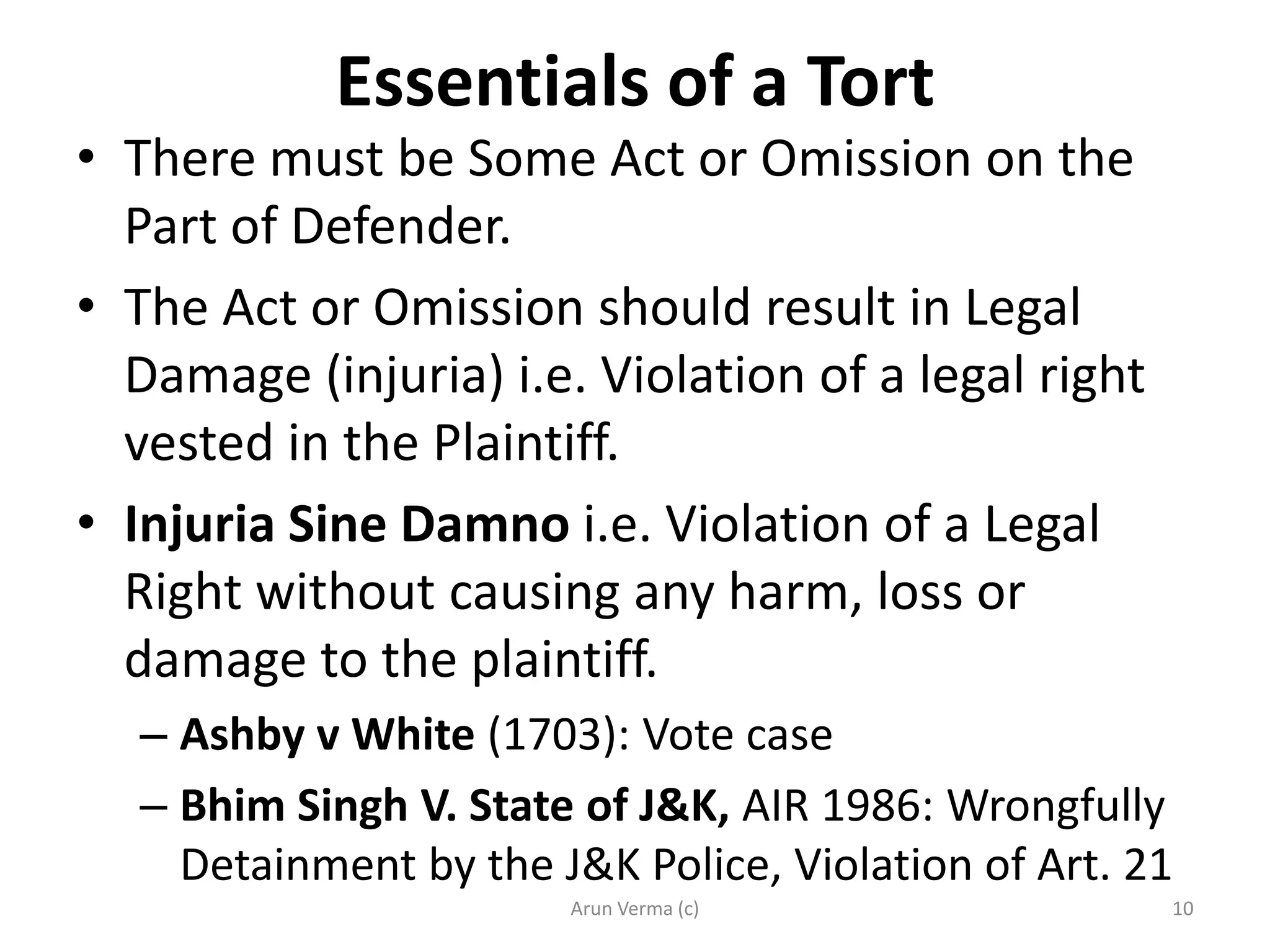 Law of torts Introduction | PPTX