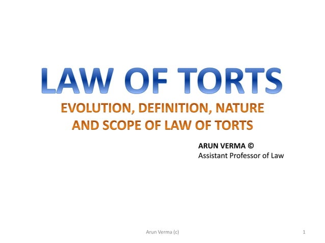 Law of torts Introduction | PPTX | Law