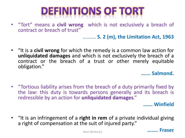 Law of torts Introduction | PPTX | Law