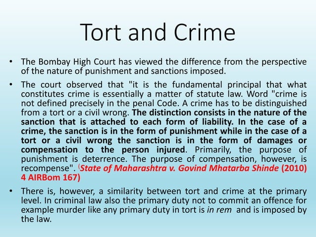 An Introduction To Law Of Torts Meaning Nature And Essential Elements