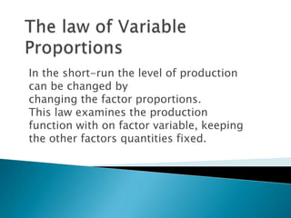 Law of variable proportion | PPTX