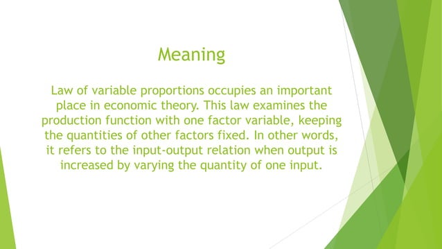 Law of variable proportion | PPTX
