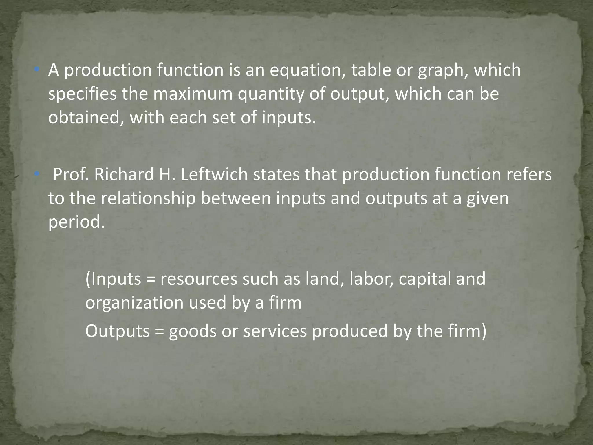 Law of Variable Proportions and Law of Returns to Scale | PPTX