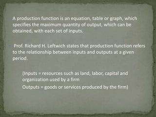 Law of Variable Proportions and Law of Returns to Scale | PPTX