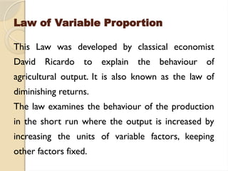 Law of variable proportions Power Point Presentation | PPTX