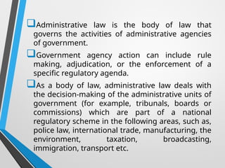Administrative law and Its basic details.pptx