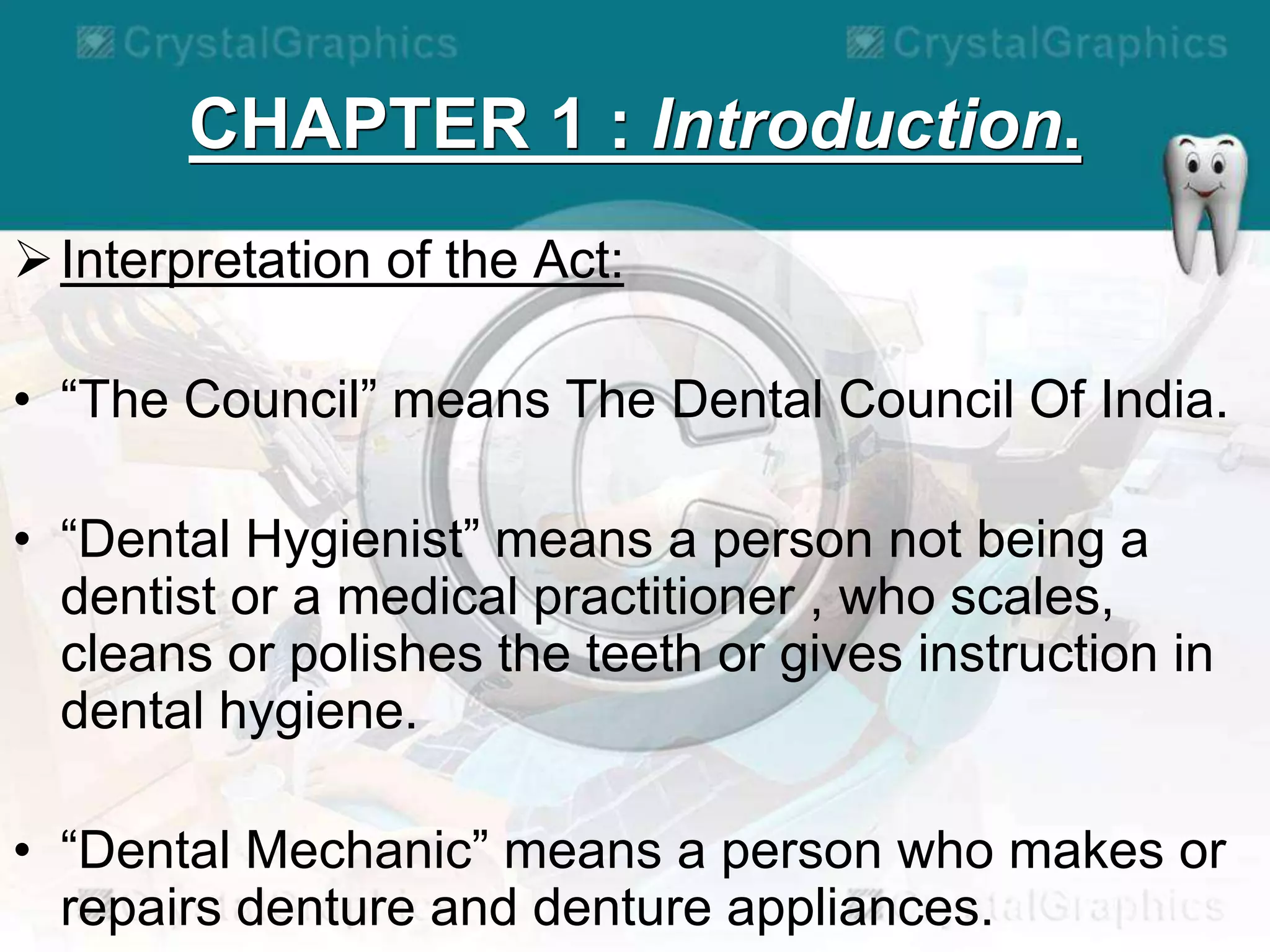 The dentist act 1948 | PPTX