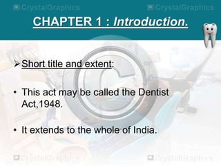 The dentist act 1948 | PPTX