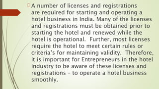 Types of Licences required for opening hotel business | PPT ...
