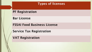 Types of Licences required for opening hotel business | PPT ...