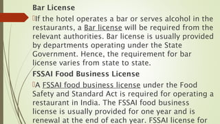 Types of Licences required for opening hotel business | PPT ...